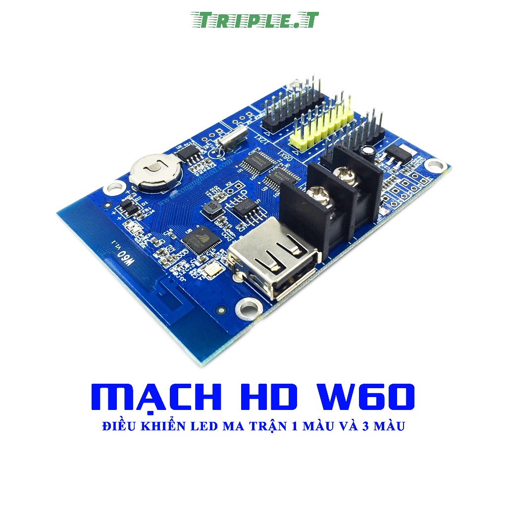 Card HD W60 - Mạch HD W60 (Điều khiển led ma trận tấm P Module Led P10 1 màu, 3 màu) | Shopee ...