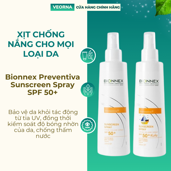 Xịt Chống Nắng Bionnex Preventiva Sunscreen Spray SPF 50+ | Shopee Việt Nam