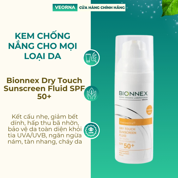 Kem Chống Nắng Dạng Lỏng Bionnex Preventiva Dry Touch sunscreen fluid SPF 50+ 50ml | Shopee Việt Nam