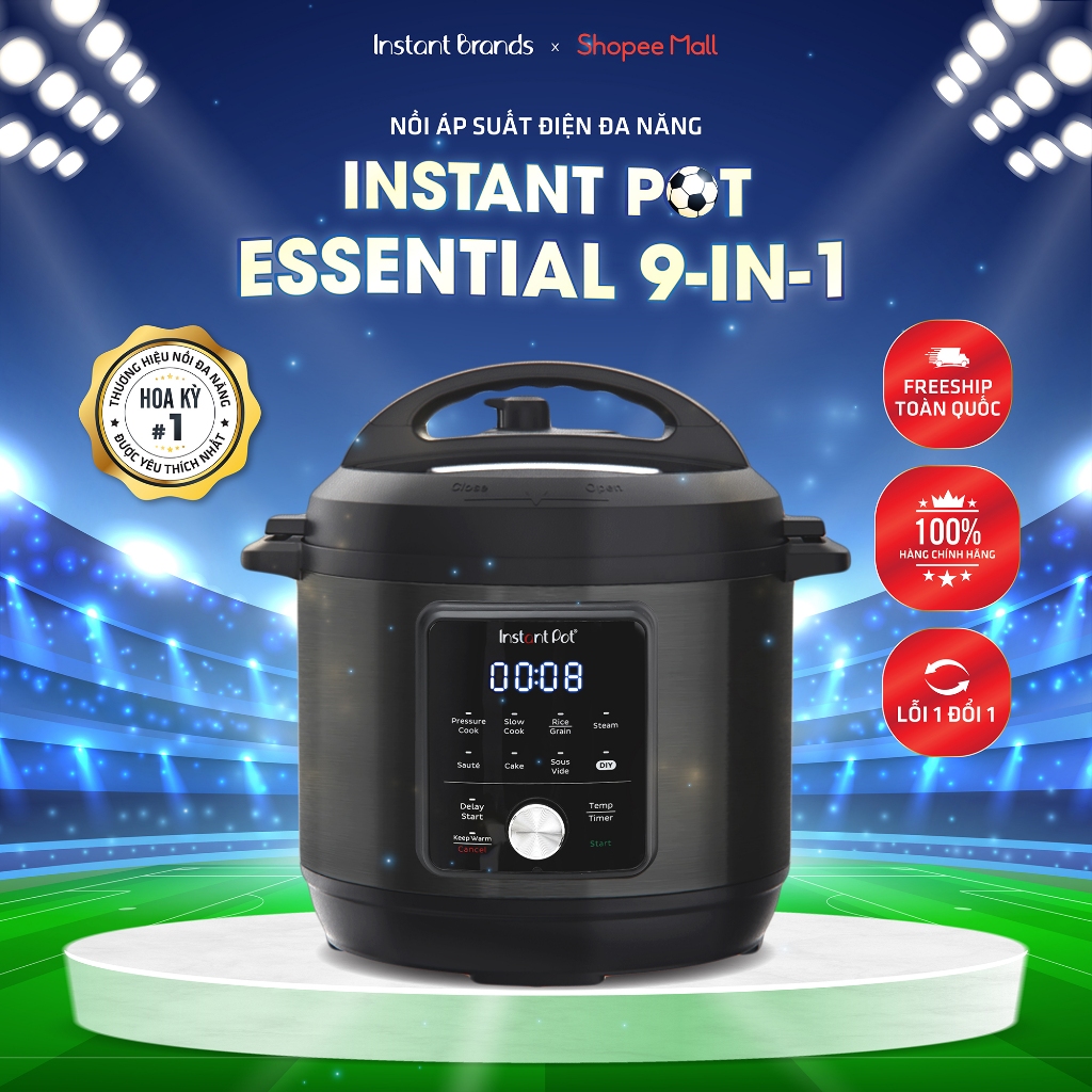 Nồi áp suất điện đa năng Instant Pot ESSENTIAL 60 9in1, dung tích 5.7L, Bảo hành chính hãng 12 ...