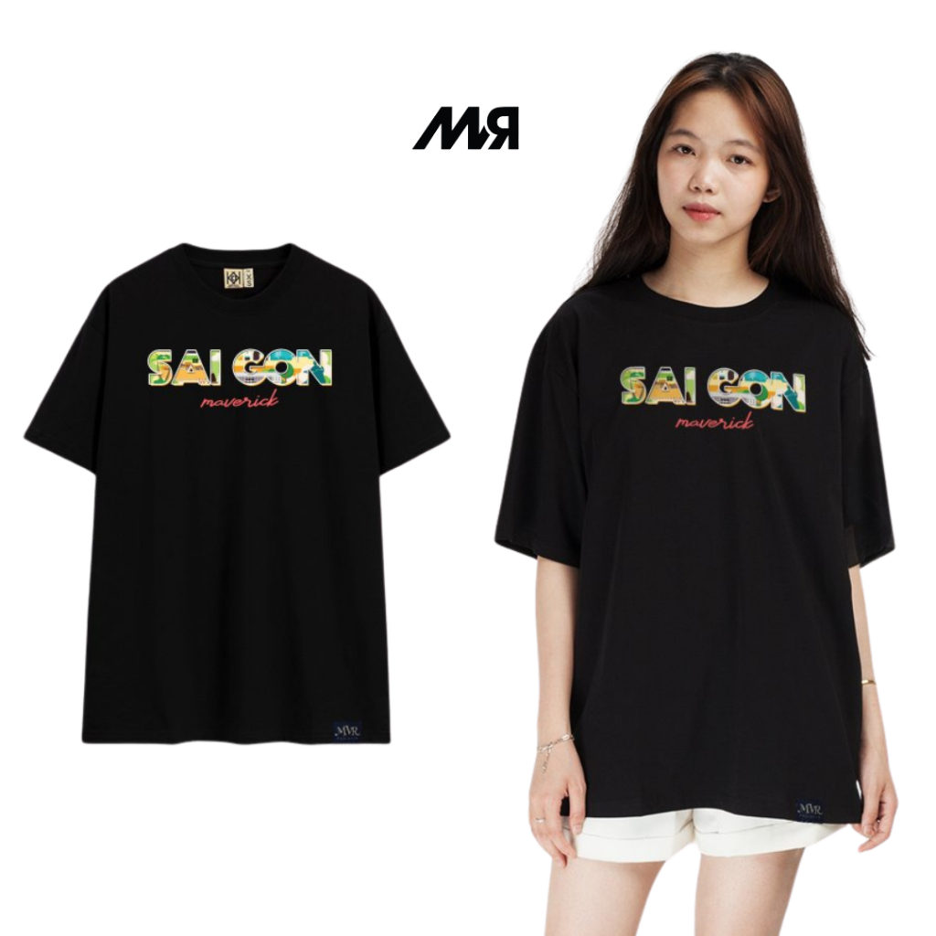 Áo thun unisex MVR hơn 63 tỉnh thành - SÀI GÒN - SG ver 1 - Đen/ Trắng ...