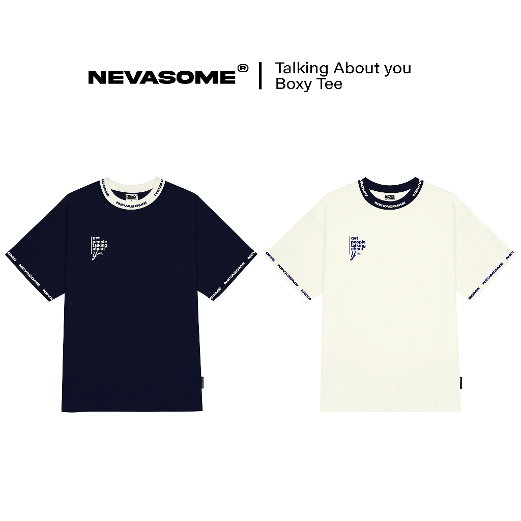 Áo Thun Boxy Local Brand NEVASOME Talking About You Xanh Than Kem ...