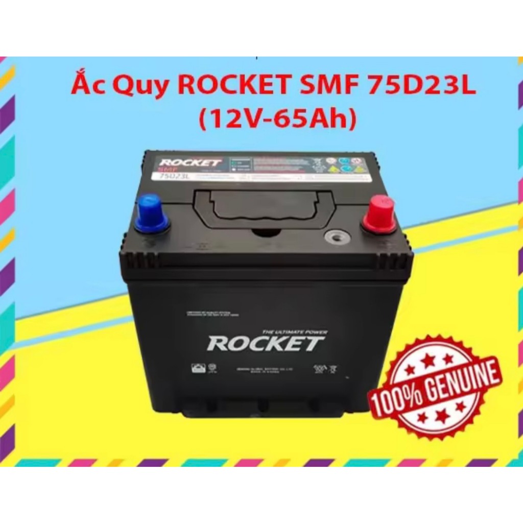 Bình Ắc Quy 12V-65Ah, Ắc Quy ROCKET SMF 75D23L | Shopee Việt Nam