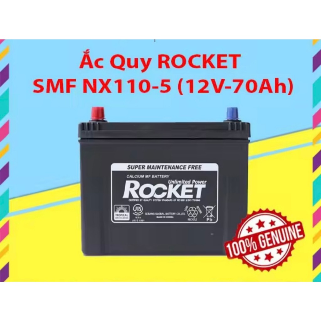 Bình Ắc Quy 12V-70Ah, Ắc Quy ROCKET SMF NX110-5/L | Shopee Việt Nam
