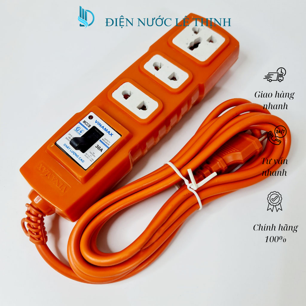 Ổ cắm điện 3cửa mặt và lõi sứ có CB 30A vinamax - Hàng Việt Nam chính ...