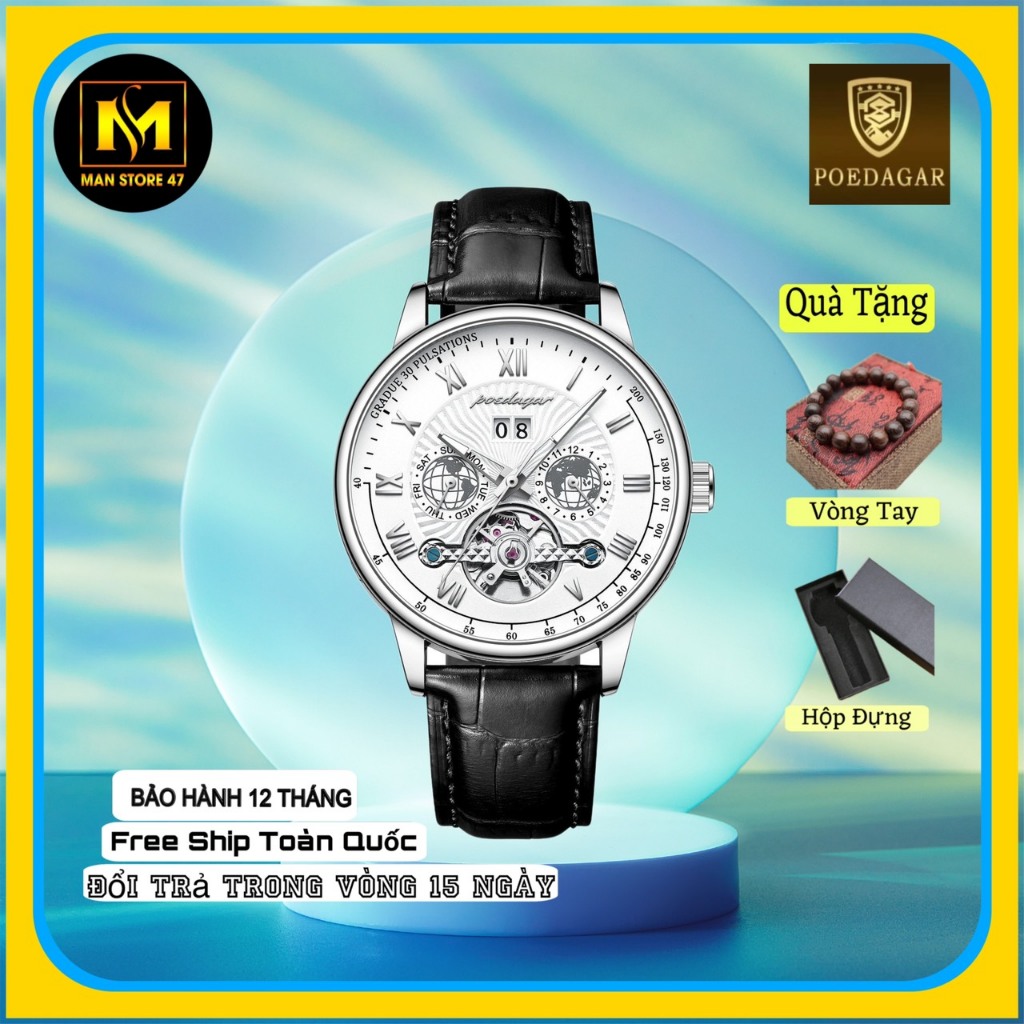 Đồng Hồ Cơ Nam Man Store 47 Dây Da Cao Cấp Chính Hãng Lộ Cơ Chạy Full ...