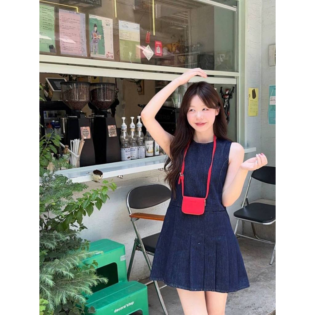 Váy Đi Biển Váy Jean Đầm Nữ Denim Dáng Ngắn Váy Babydoll Váy Bò Ngắn Sát Nách Dáng Xòe Chữ A Xếp ...