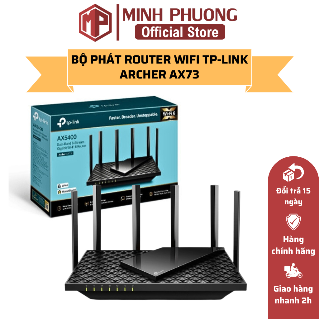 Bộ Phát WiFi TP-LINK Archer AX73 (WiFi 6 Gigabyt Băng Tần Kép AX5400) - Hàng Chính Hãng | Shopee ...