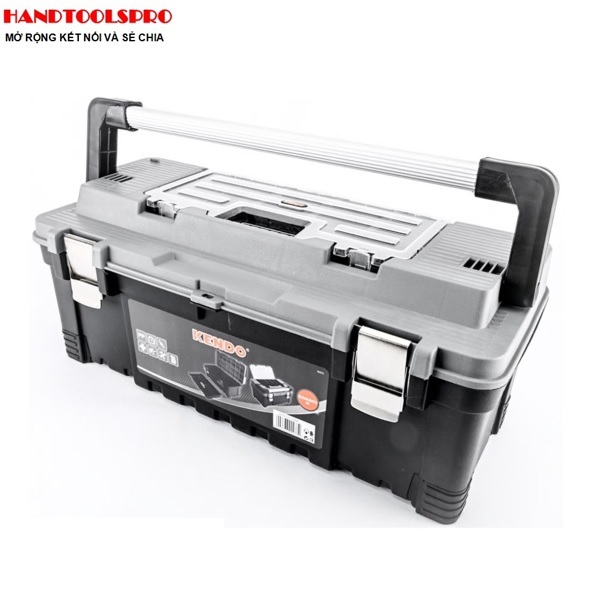 Kendo - 90273/Hộp nhựa đựng dụng cụ có ngăn đựng vít bên trên kích ...