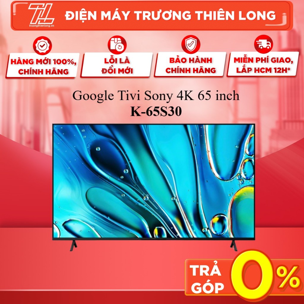[Miễn Phí Lắp Đặt Để Bàn HCM] K-65S30 - Google Tivi Sony 4K 65 inch K ...