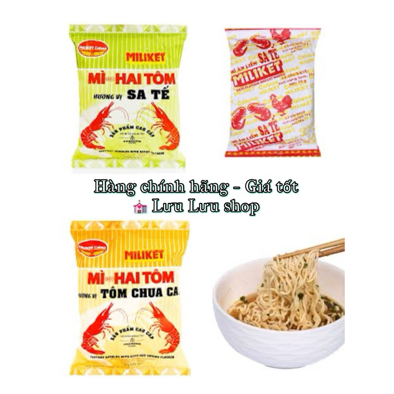 Combo 5 gói Mì sate giấy Miliket chua cay / sate gói 65gr - 75gr ...