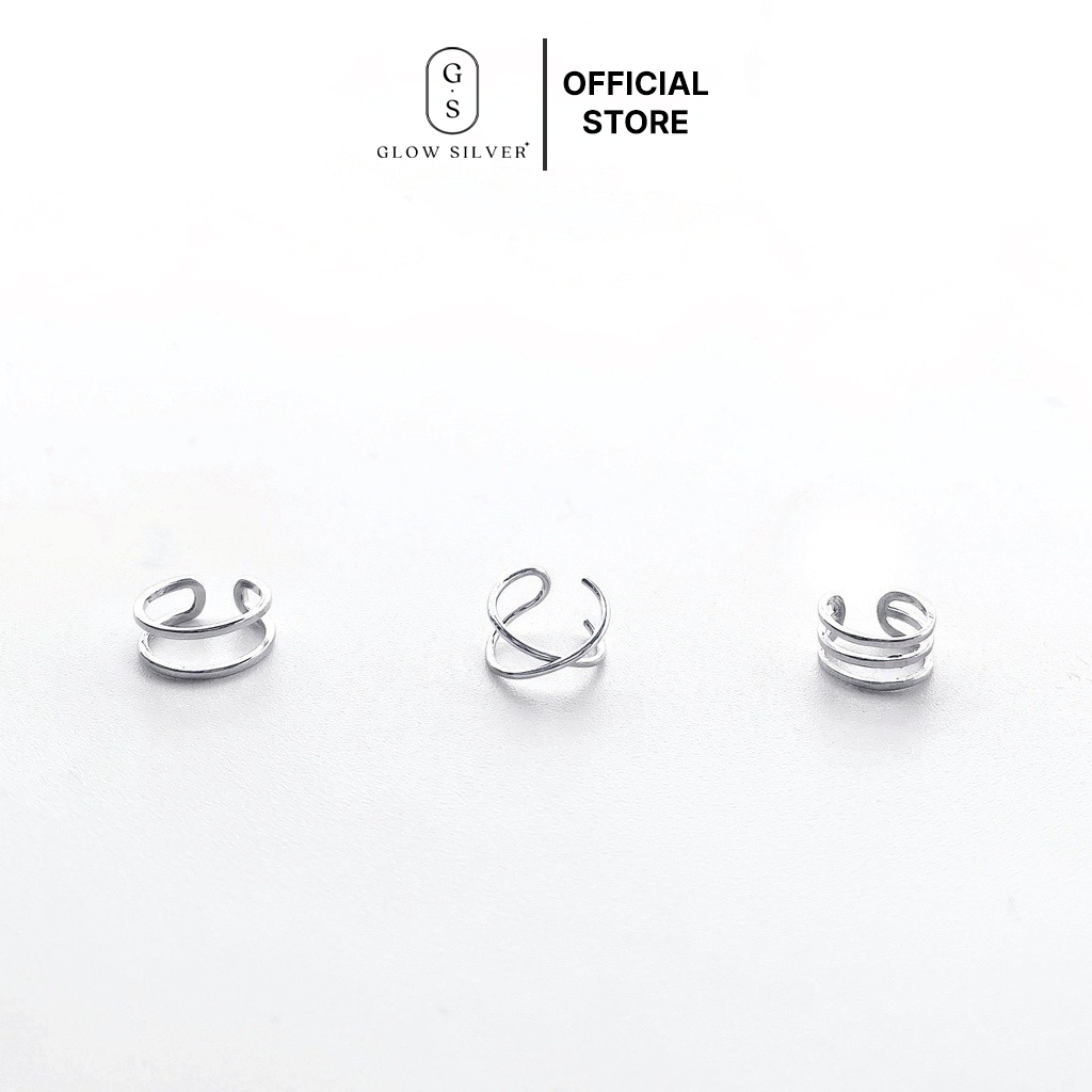 Khuyên tai bạc kẹp vành 3 mẫu Glow Silver nữ earcuff | Shopee Việt Nam