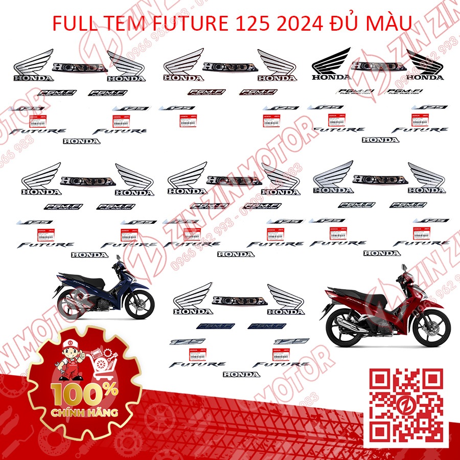 Tem Xe Future 125 Fi, Future Led 2024 Chính Hãng - ZZM | Shopee Việt Nam