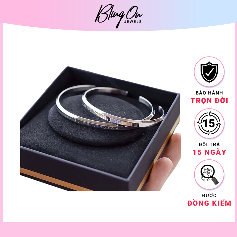 Vòng tay cuff DW V1 lắc tay cặp đôi titan - vòng tay daniel wellington ...