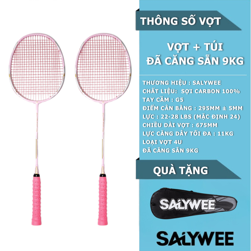 Vợt cầu lông full carbon ALP SPORT SalyWee 4UG5 cao cấp lực căng 22 ...