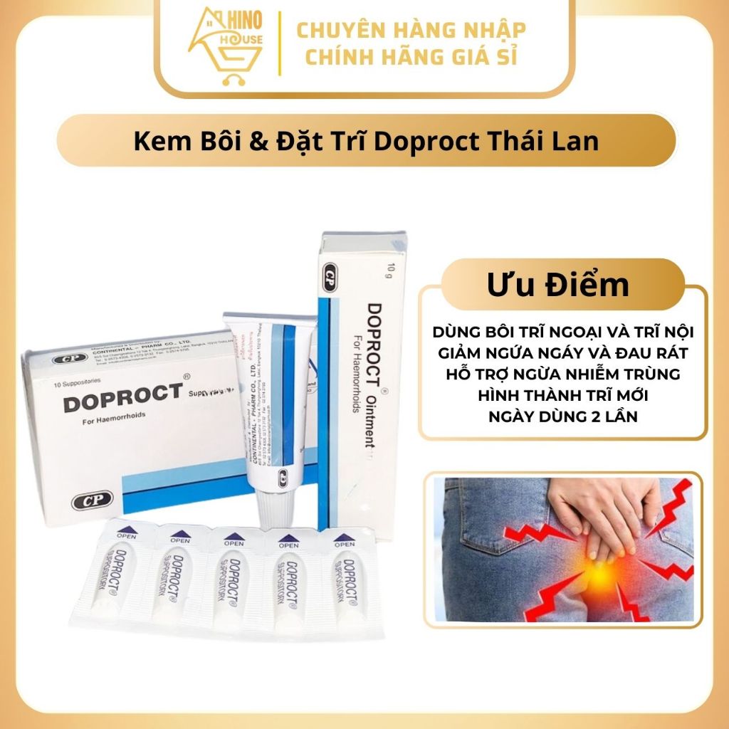 Kem Bôi Trĩ - Đặt Trĩ Doproct Ointment 10g Thái Lan Hỗ Trợ Sự Hình ...