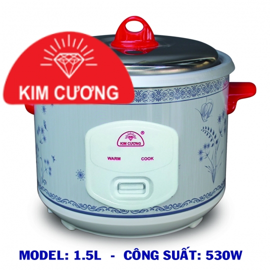 Nồi cơm điện Kim Cương KC 1.5L 1,5 lít nắp rời dùng 2 - 4 người | Shopee Việt Nam