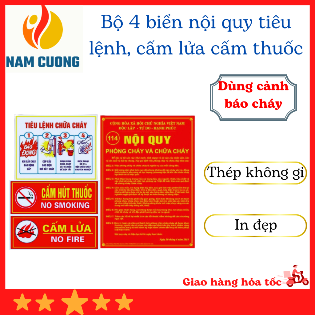 Bảng nội quy, tiêu lệnh, cấm lửa, cấm thuốc pccc, bảng nội quy tiêu lệnh phòng cháy chữa cháy ...