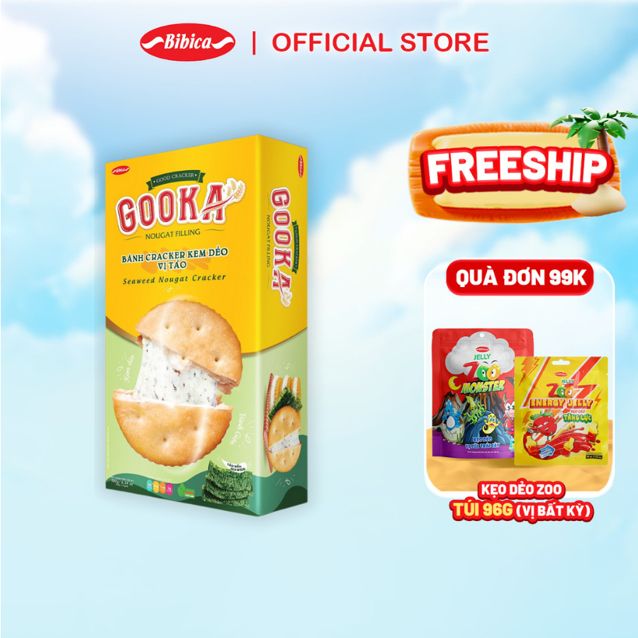 Bánh Gooka Cracker Nougat Filling Vị Tảo Biển Bibica | Shopee Việt Nam