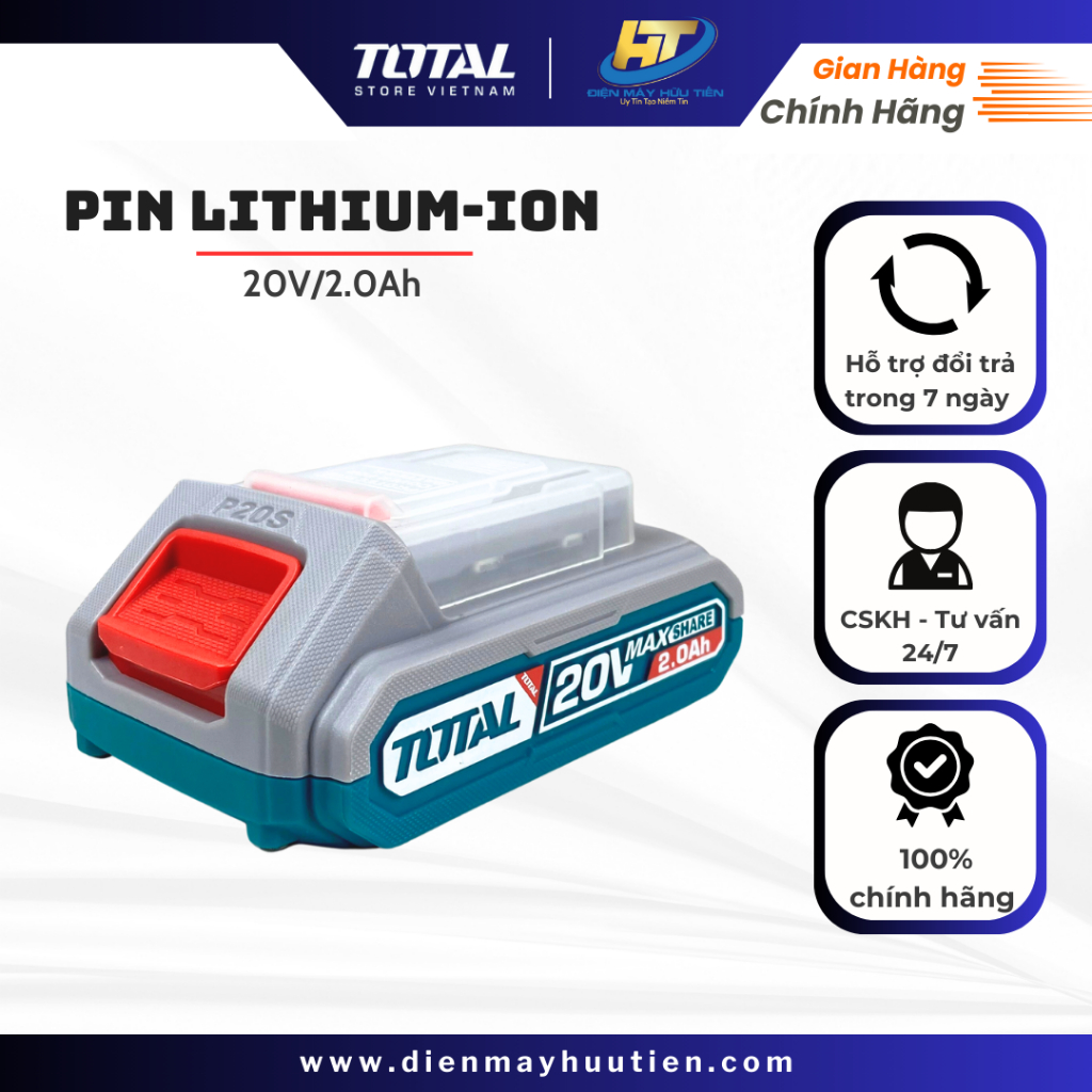 Pin Sạc Lựa Chọn TOTAL 20V/2AH - 4Ah | Shopee Việt Nam