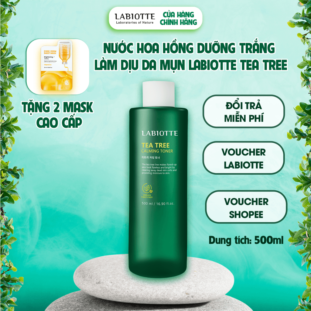 Nước cân bằng dưỡng da điều trị da mụn Labiotte Tea Tree Calming Toner 500ml | Shopee Việt Nam