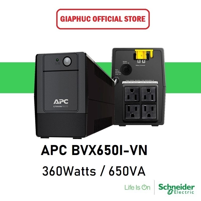 Bộ lưu điện UPS APC Easy BVX 650VA, AVR, 230V (BVX650I-VN) - Bảo hành ...