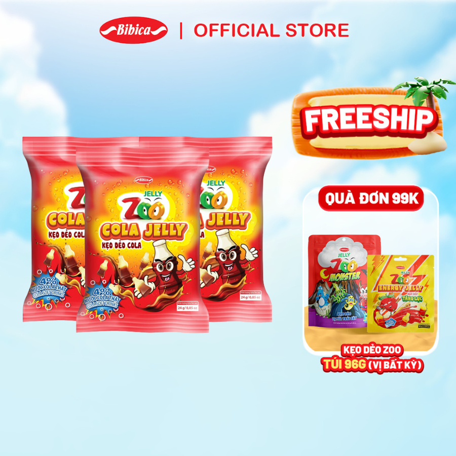 Combo 3 Kẹo Dẻo Zoo Cola Bibica 24g | Shopee Việt Nam
