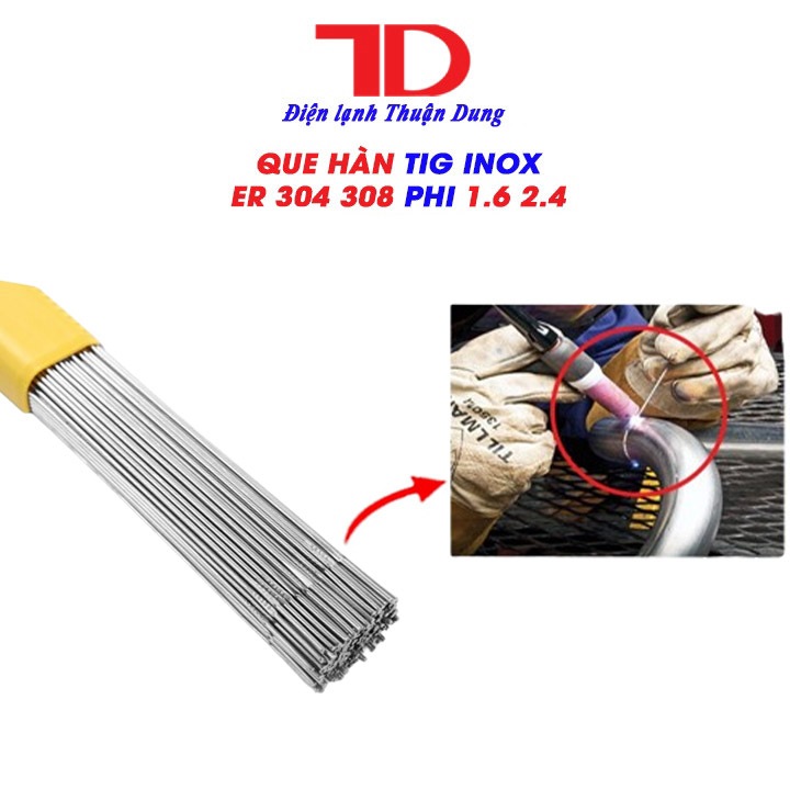 Que hàn inox er 304 308 hàn thép không gỉ phi 1.6 2.4 dài 1 mét que hàn ...