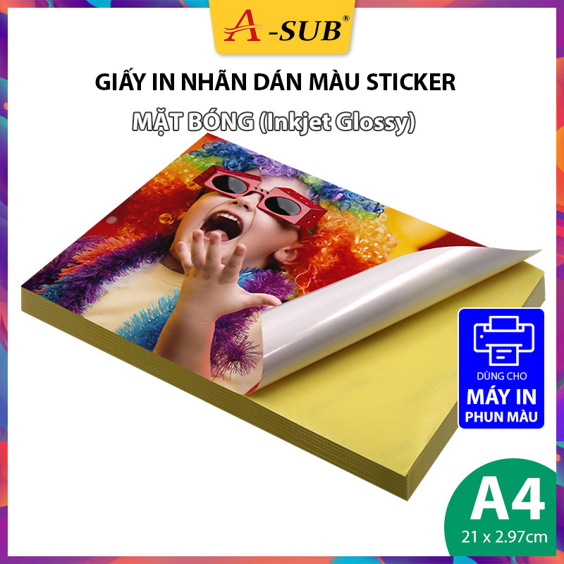 Giấy Decal A4 In Màu A-Sub Mặt Bóng (Glossy) A4 115gsm 20 Tờ, Paper ...