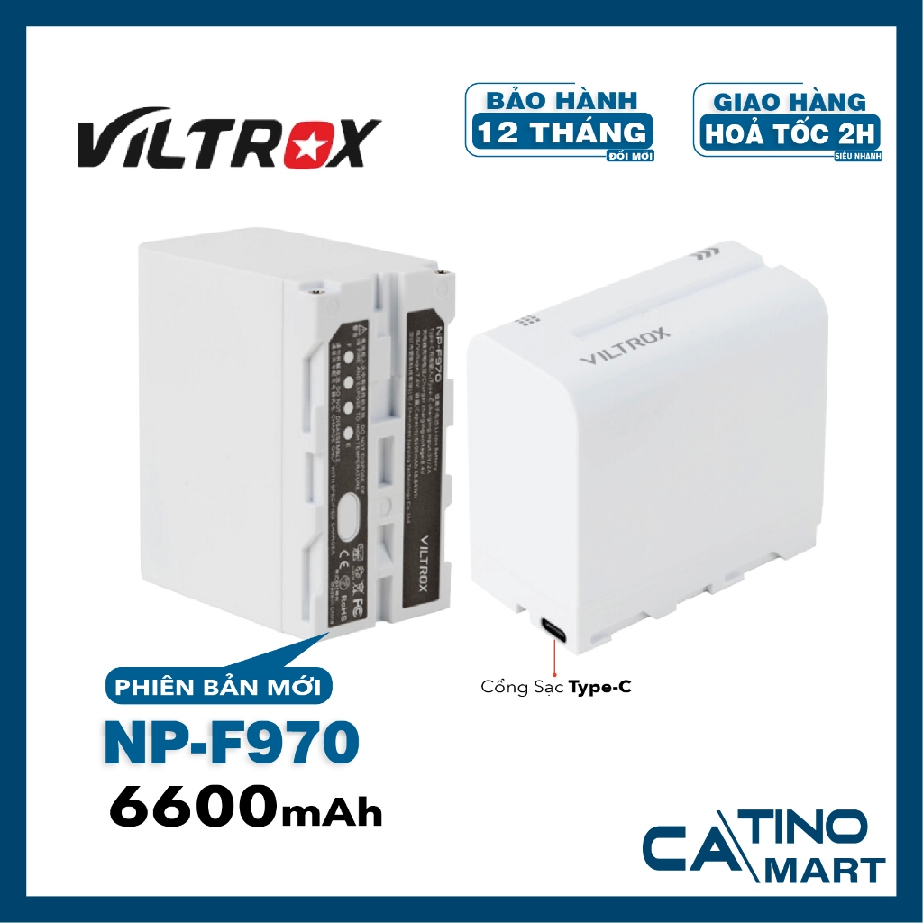 Pin NP-F970 6600mAh Tích Hợp Sạc TypeC Cho Đèn Led Chính Hãng VILTROX ...
