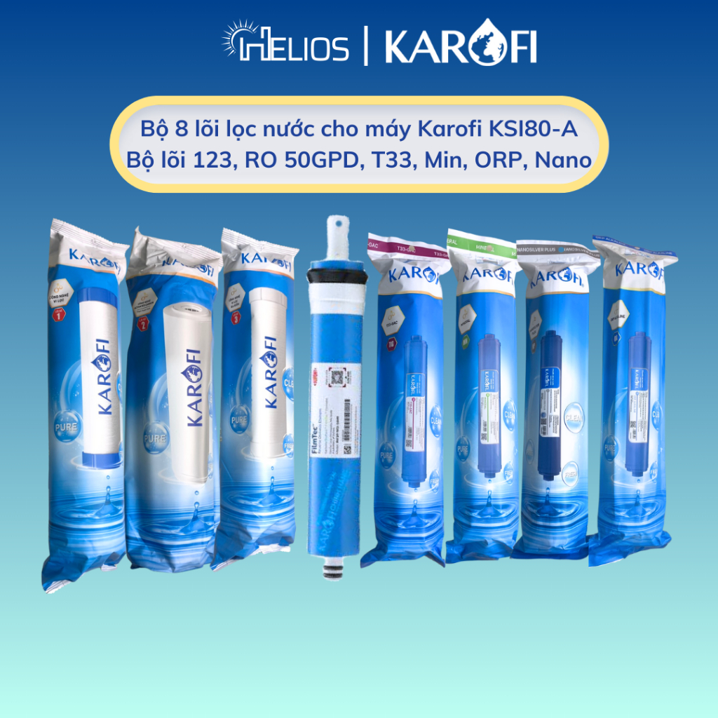 Combo 8 lõi lọc nước cho máy lọc nước Karofi cho model máy KSI80-A ...