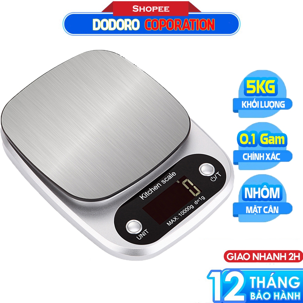 [SIÊU RẺ - BH 1NĂM] Cân tiểu ly điện tử 5.0Kg 0.1g DODORO C105 - chính ...