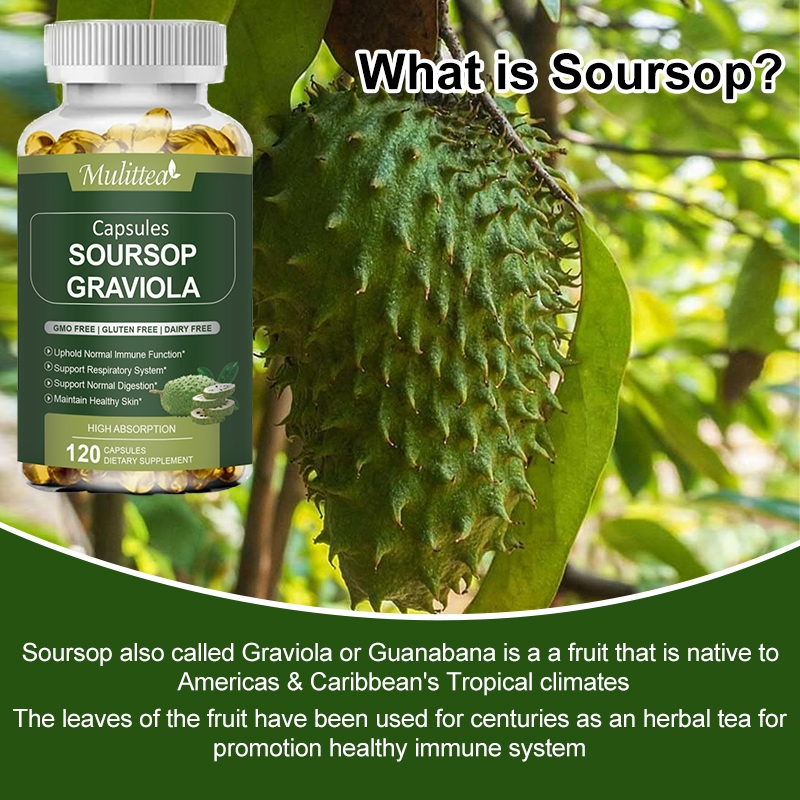 Mulittea Viên nang hữu cơ Graviola/Soursop để hỗ trợ tế bào và da khỏe ...