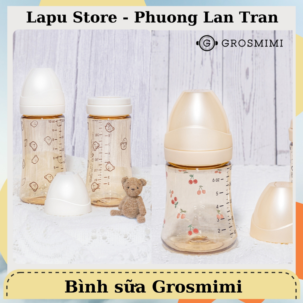 Bình sữa Grosmimi, Tovi and Molly nội địa Hàn (tách set KO HỘP) lắp núm ti Grosmimi, Bebepick ...