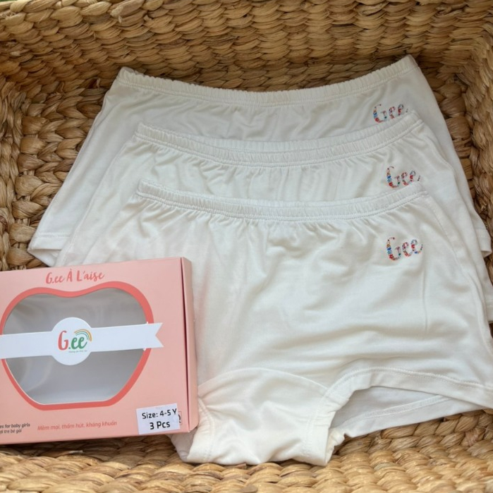 Chip đùi bé gái Gee, set 3 quần lót bé gái vải sợi tre mỏng mát thấm ...