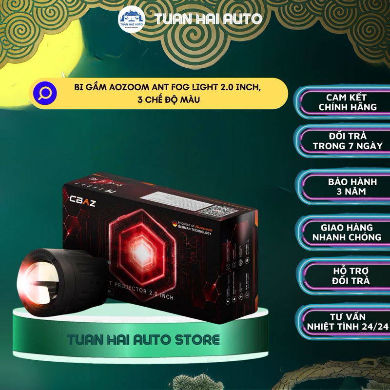 Bi gầm AOZOOM ANT FOG LIGHT 2.0 INCH, 3 chế độ màu | Shopee Việt Nam