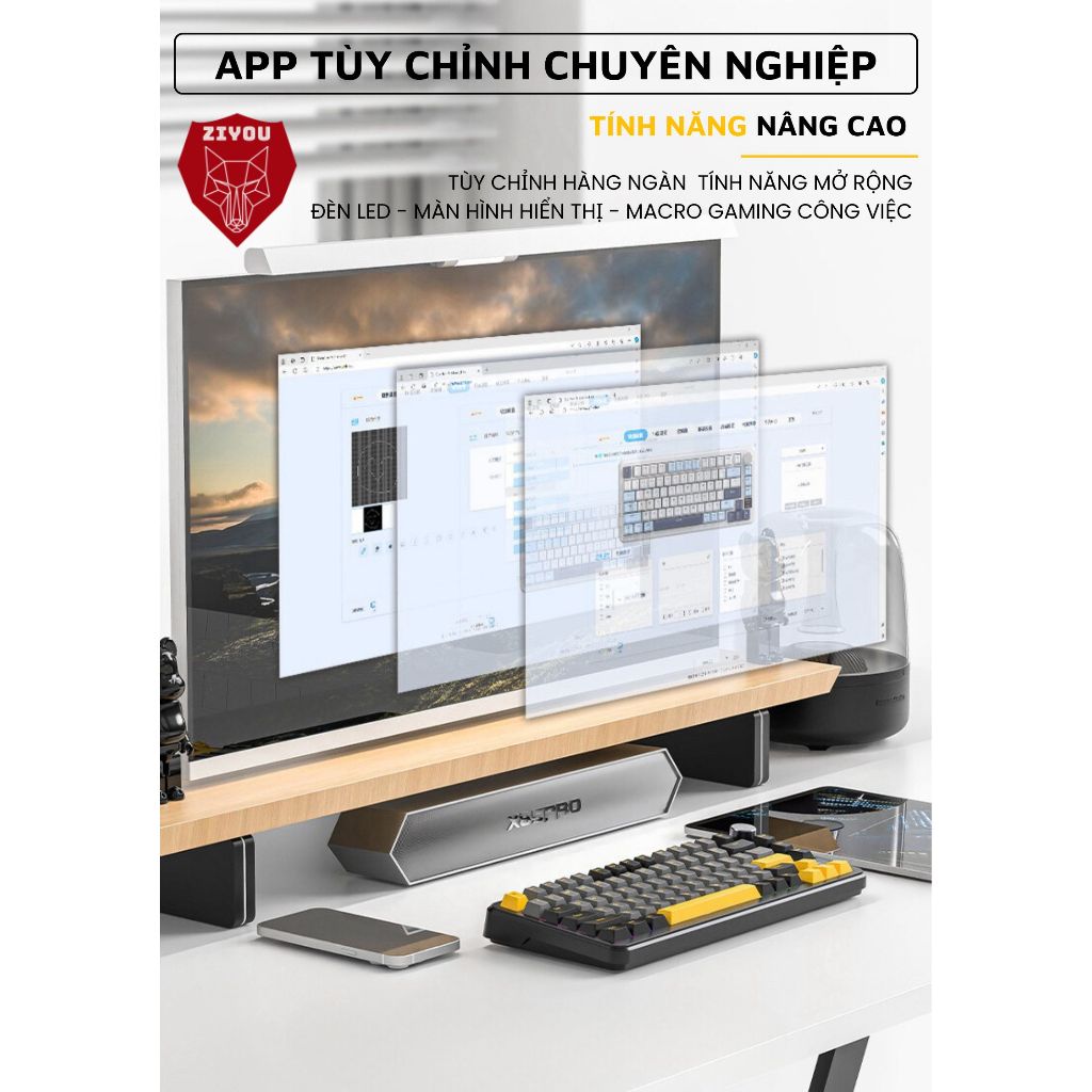 Bàn Phím Cơ Không Dây Bluetooth Ziyou Attack Shark X85PRO LED RGB Có Màn Hình | Shopee Việt Nam