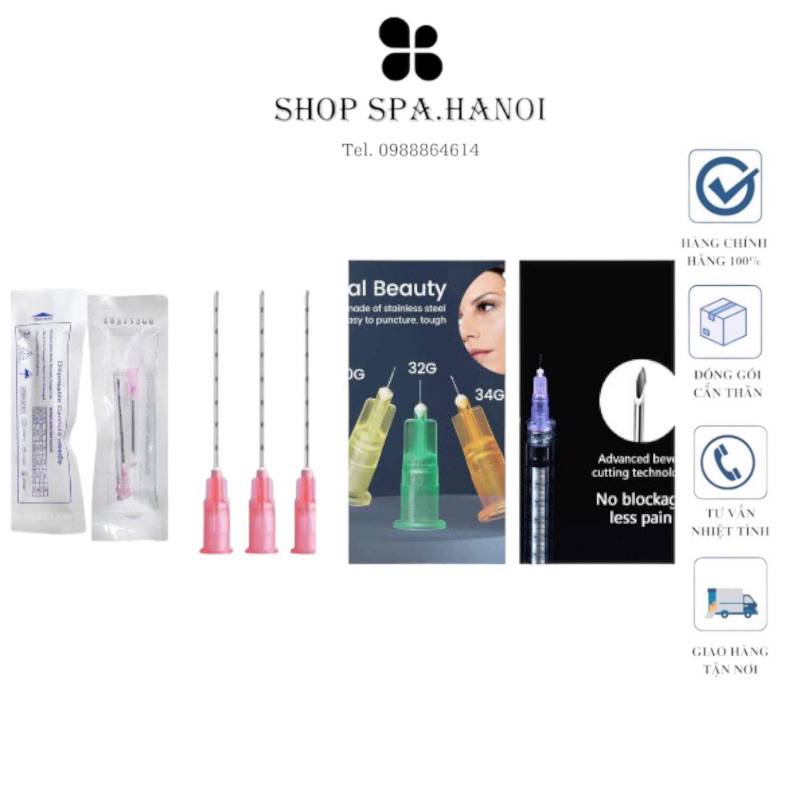 Đầu Lăn KIM Tiêm Meso 34g 4MM SHARP , SUNGSHIM Tiêm RPR Căng Bóng DNA CÁ hồi Nano Cannula Filler ...