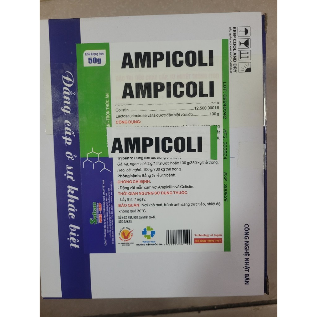 Hộp 20 gói Ampicoli 50g Sakan | Shopee Việt Nam
