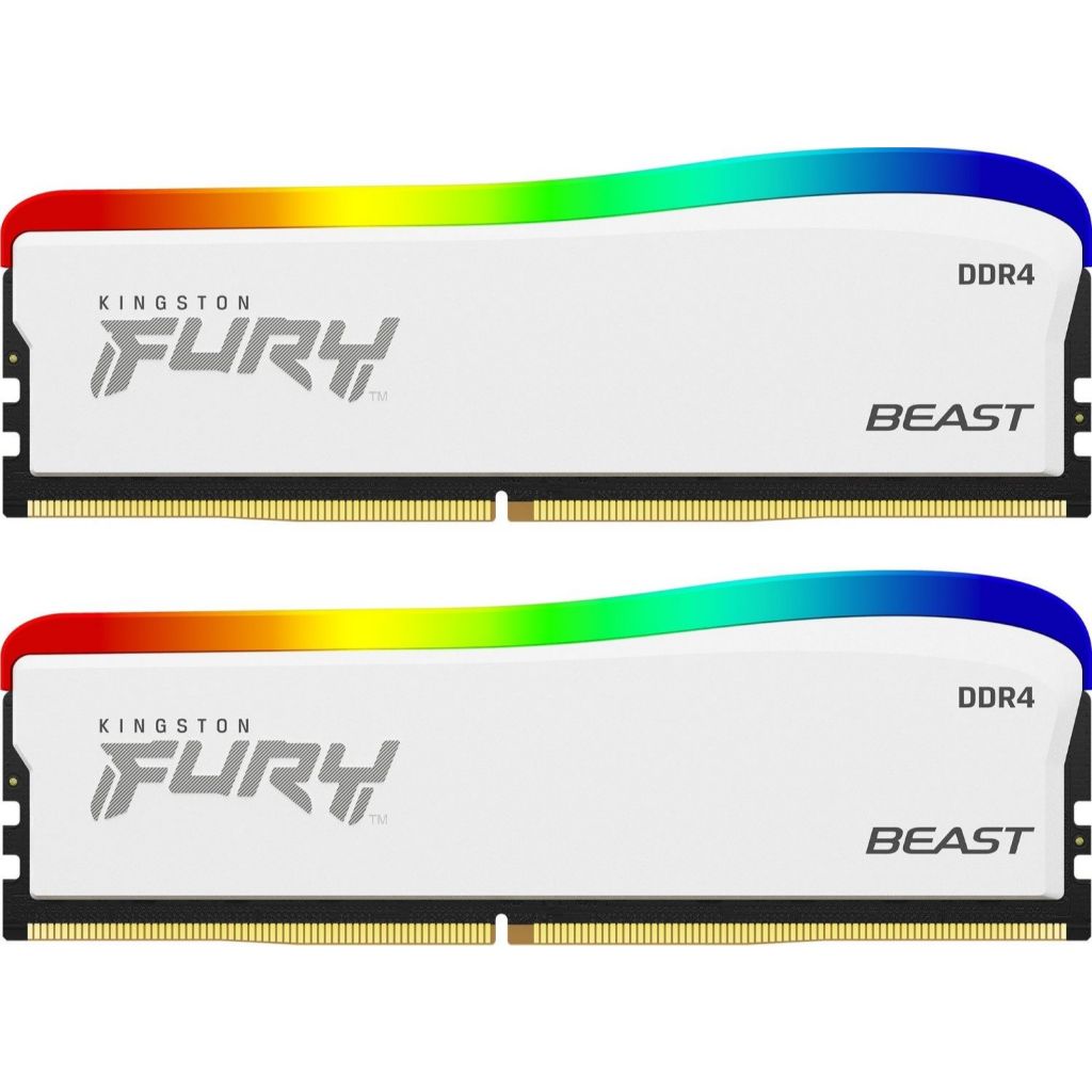 Ram Kingston 16GB 3200MT/s DDR4 CL16 DIMM (Kit of 2) FURY Beast White RGB SE | Shopee Việt Nam