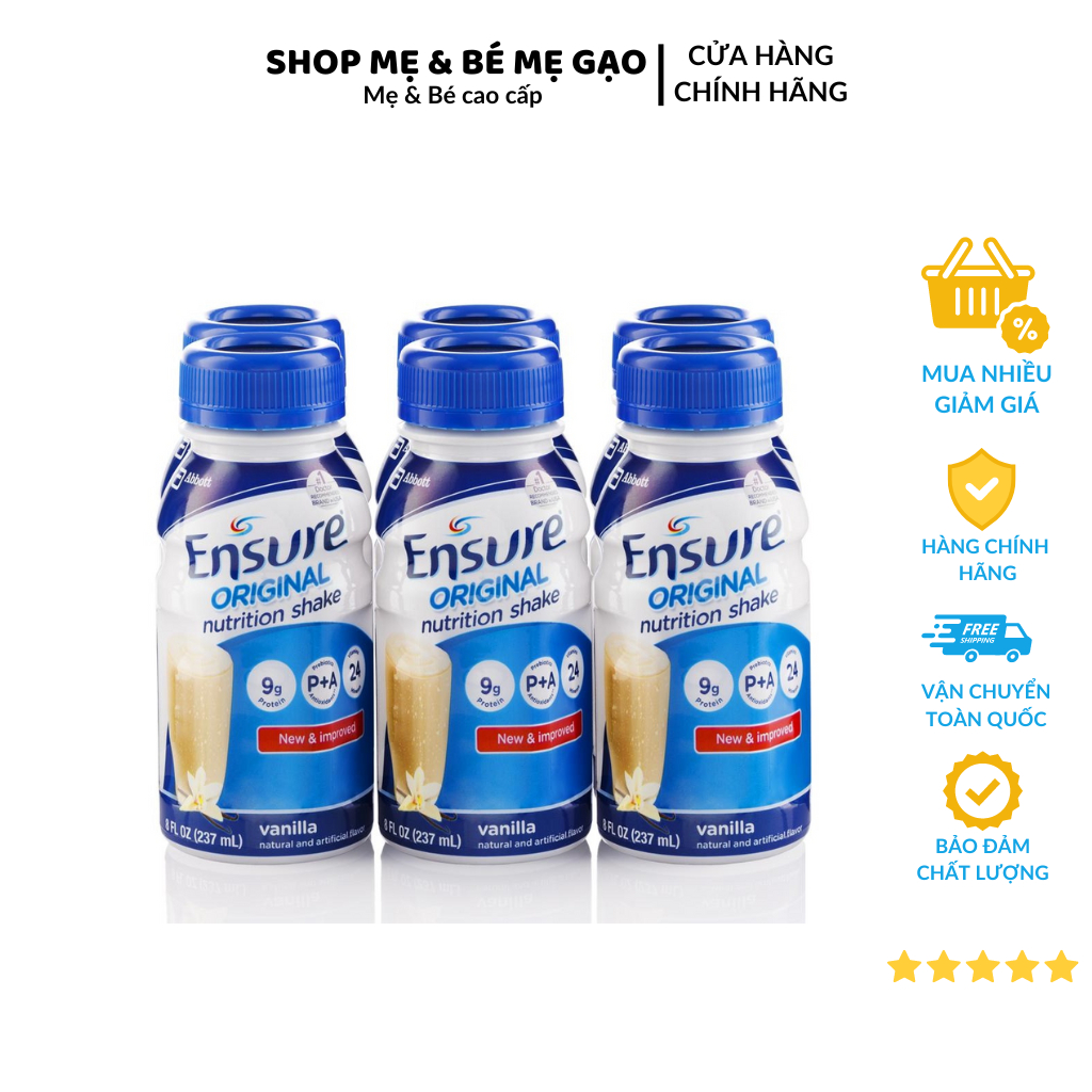 Sữa nước Ensure Vani 237ml thích hợp cho nhiều đối tượng cung cấp đầy ...