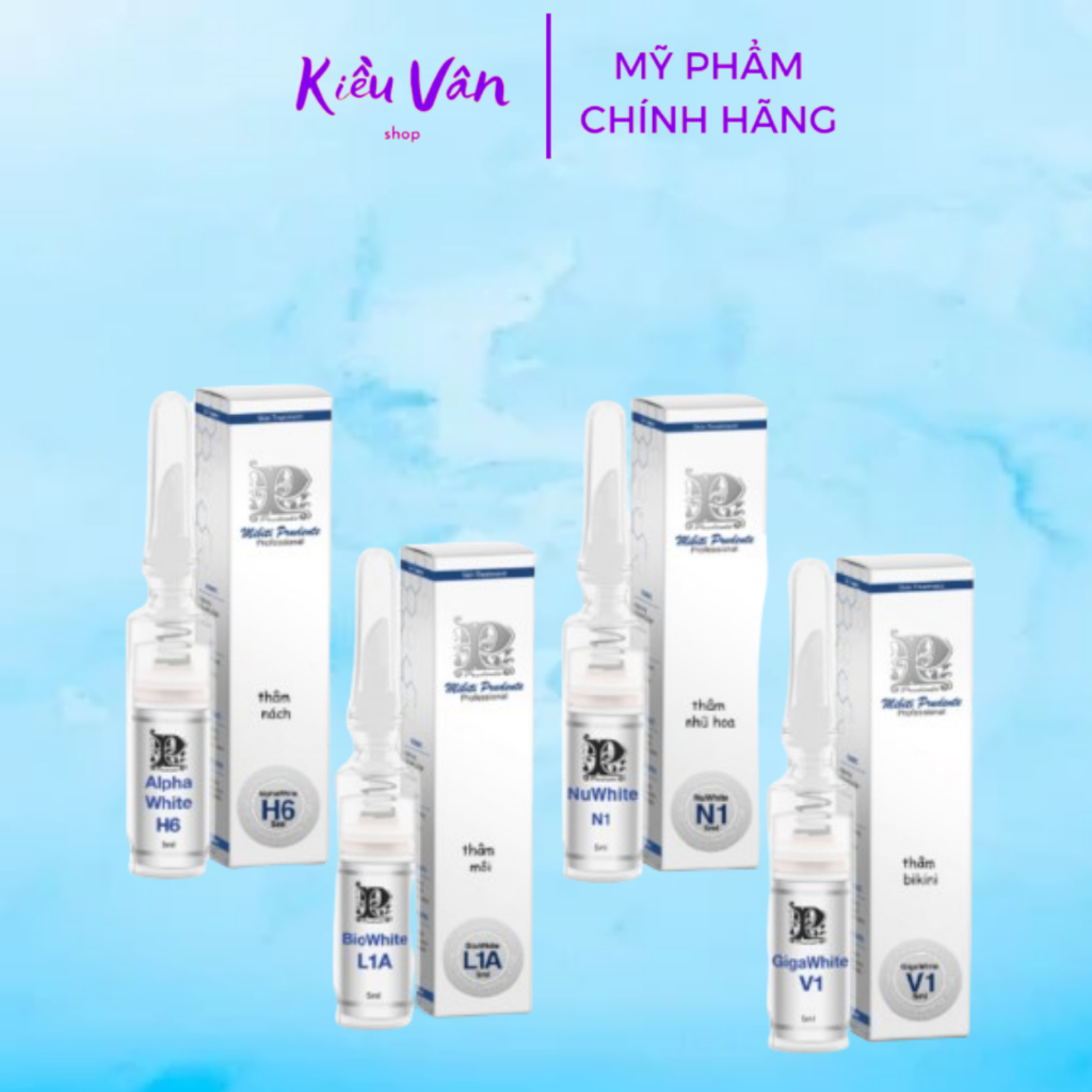 Kem làm hồng nhũ hoa N1 Nuwhite Mibiti Prudente, Hồng vùng kín Nuwhite V1, Khử thâm nách bẹn H6 ...