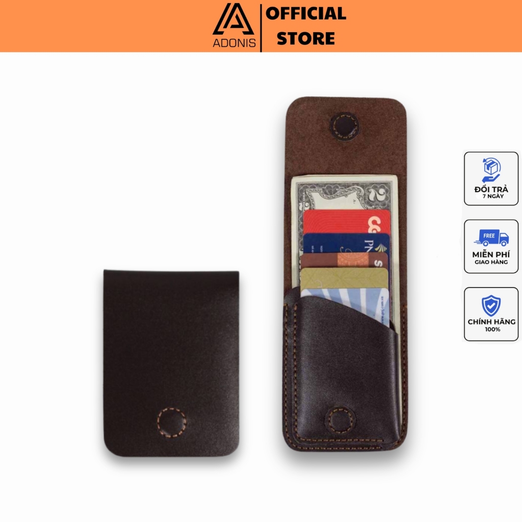 ví nam mini Adonis AD14 bóp sen da bò nhỏ gọn thiết kế tối giản để được nhiều tiền và thẻ bảo ...