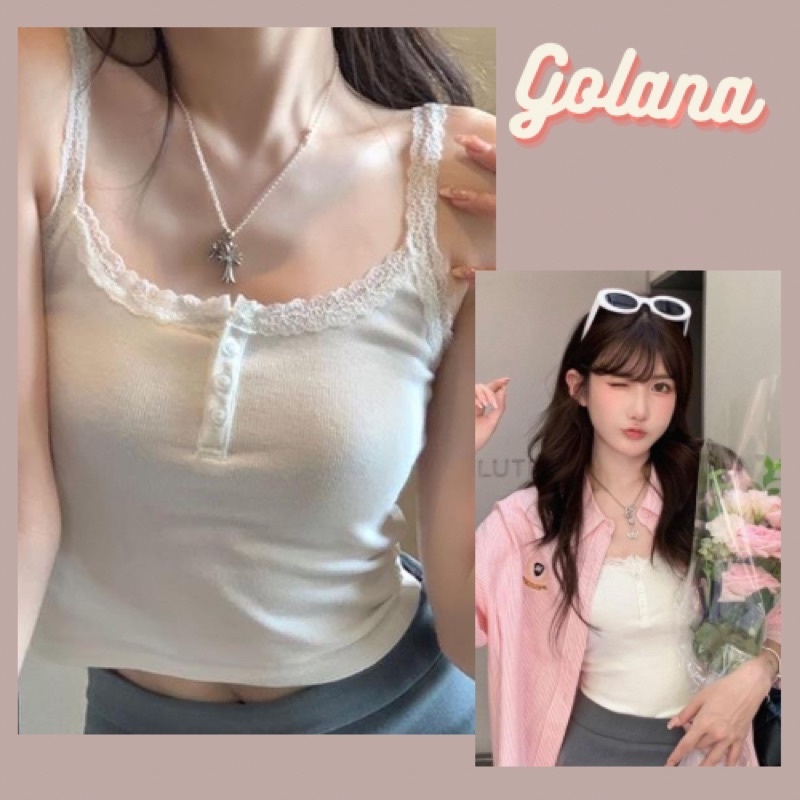 Áo 2 Dây Nữ Len Ren Phối Khuy Nhỏ Siêu Nữ Tính ( Có bigsize) HD33( Có Sẵn-Giao ngay) M142 ...