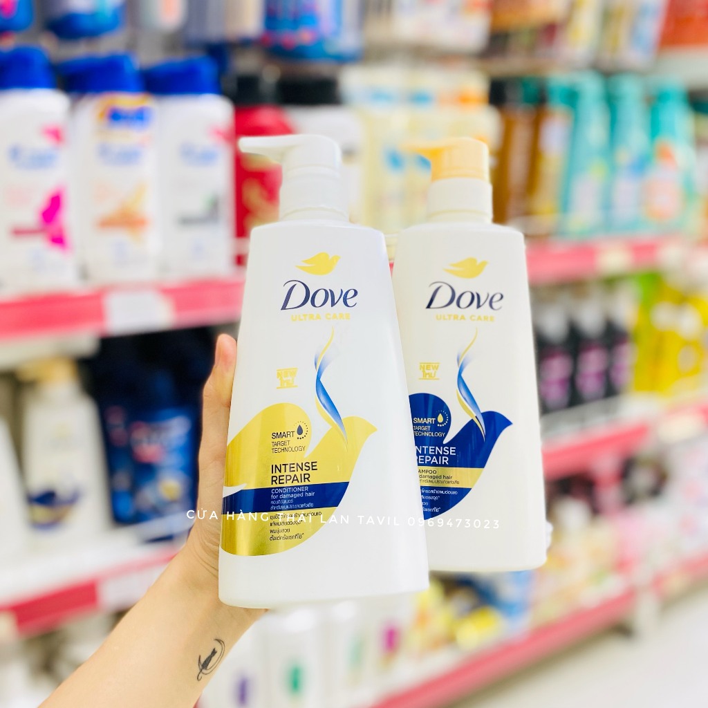 DẦU GỘI XÃ DOVE THÁI LAN - PHỤC HỒI CHUYÊN SÂU dành cho tóc khô hư tổn chai 410ml + 410ml ...