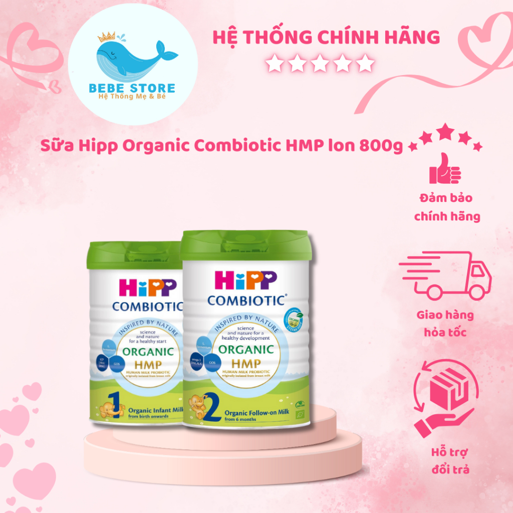 Sữa bột công thức HiPP Organic Combiotic đủ số 1,2,3,4 800g mẫu mới ...