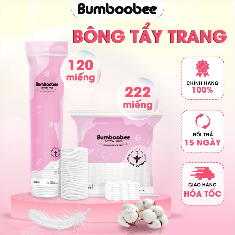 Bông Tẩy Trang 222 miếng 120 miếng cotton pads bông dày Bumboobee cao ...
