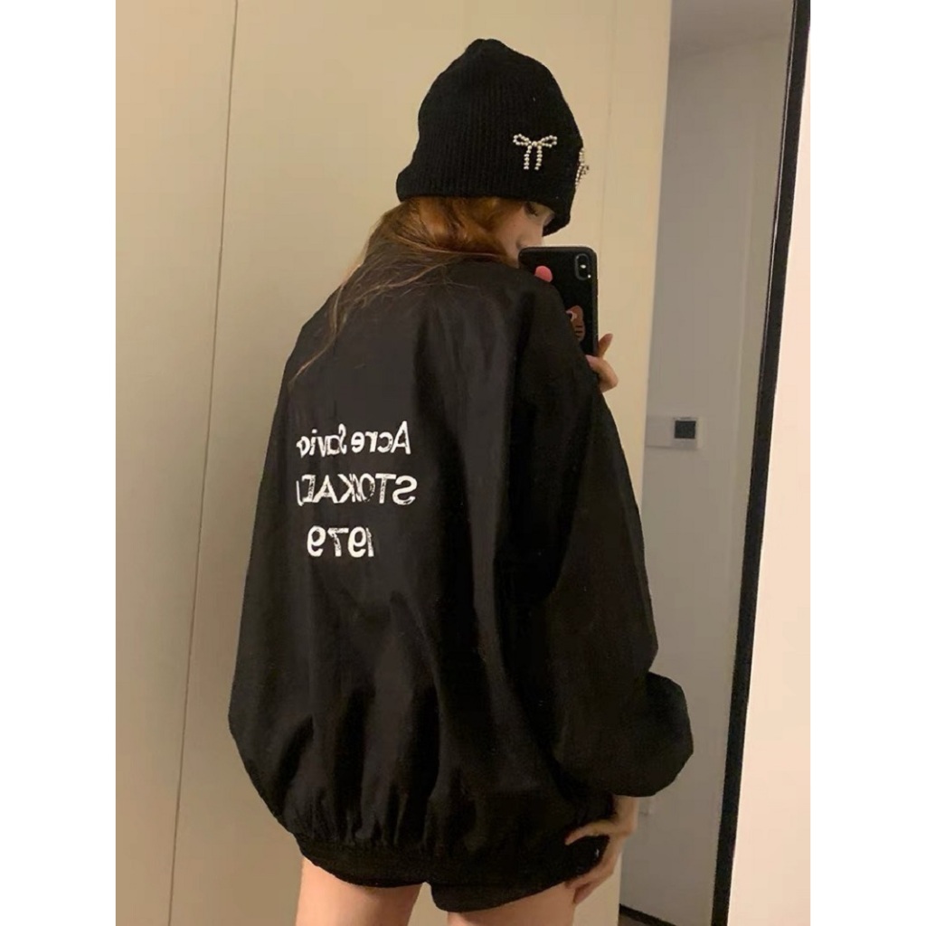 Áo Khoác Dù Nam Nữ In Loogo Sau Lưng Bo Chun Cá Tính - CLITUS FASHION | Shopee Việt Nam