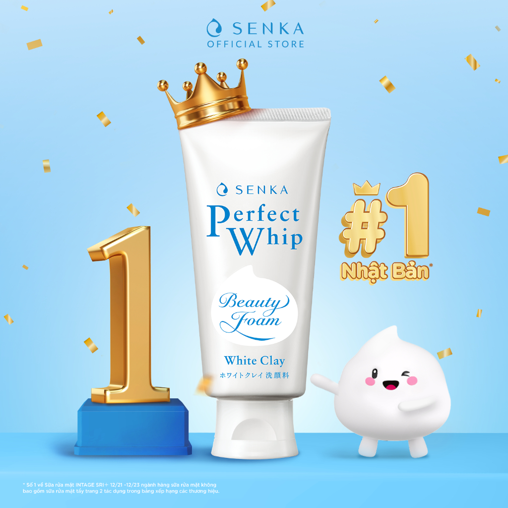 Sữa rửa mặt đều màu mướt mịn SENKA PERFECT WHIP white clay 120g ...