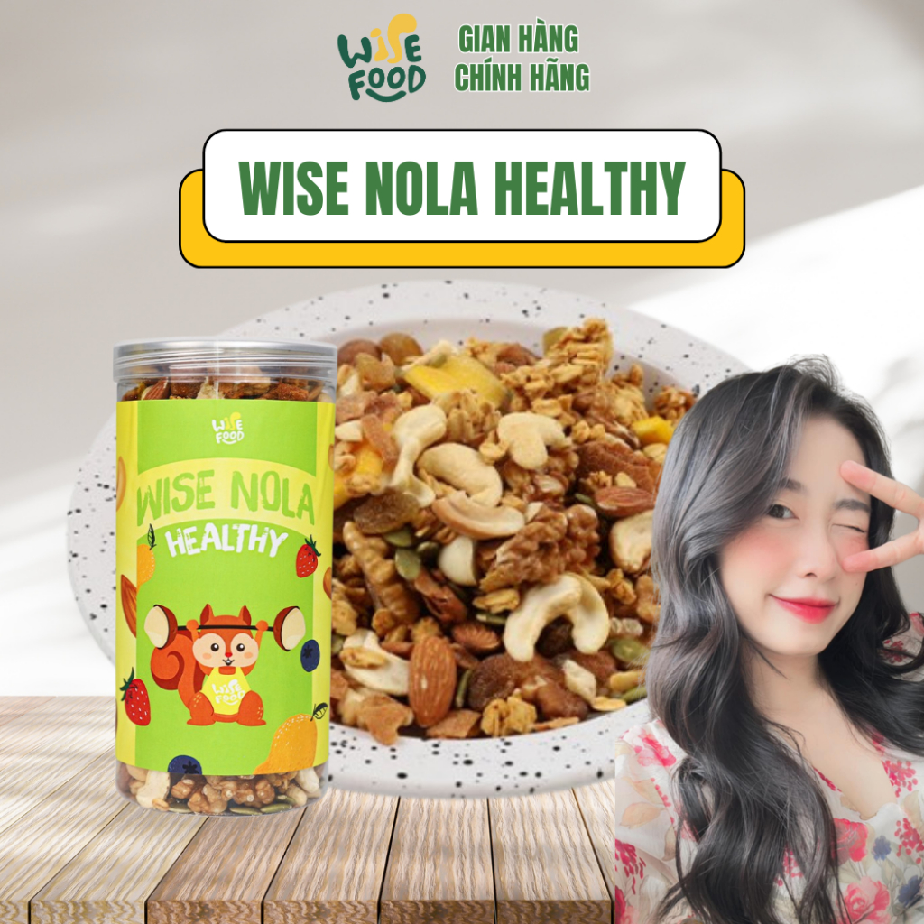 Wise Nola - Granola Healthy Sấy Mộc, Nhiều Yến Mạch Wise Food 500g Phù Hợp Cho Người Ăn Kiêng ...